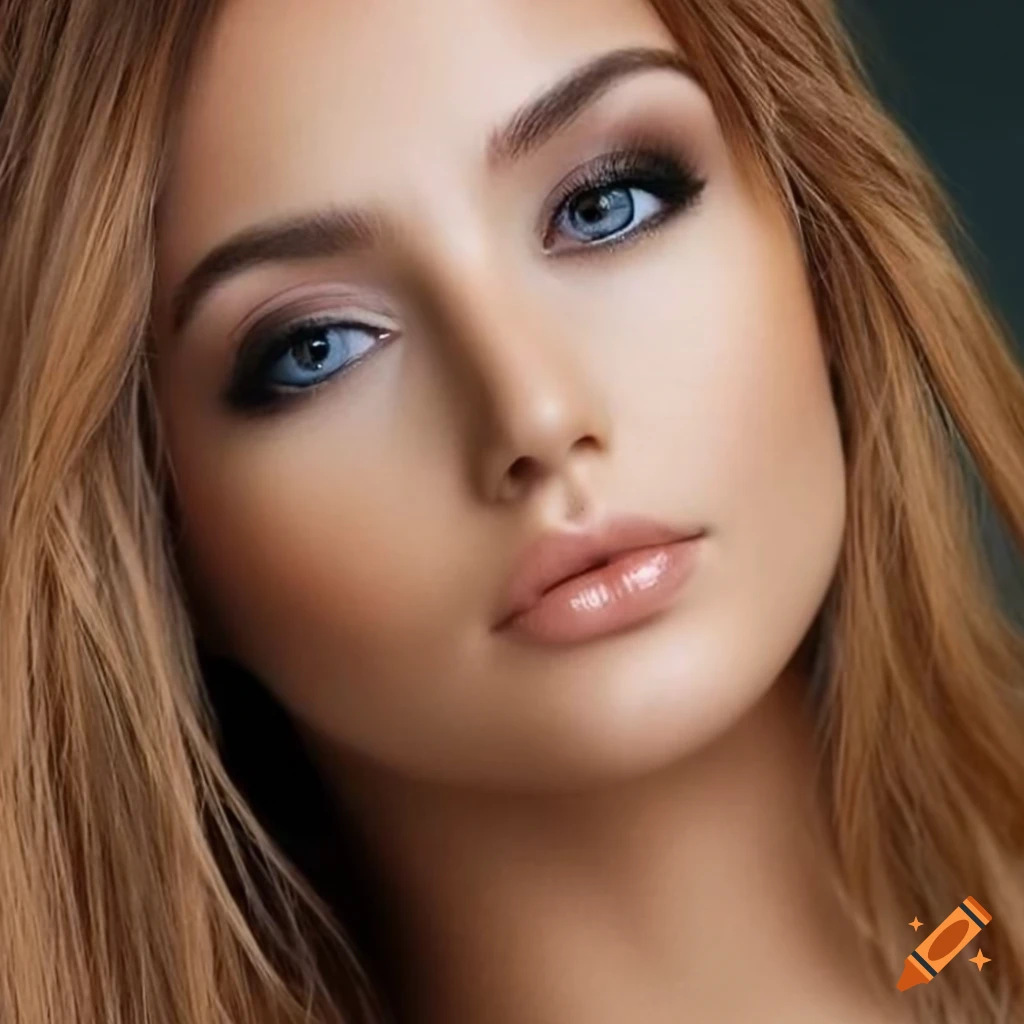 Beautiful caucasian woman, symmetrical iris, accurate iris, symmetrical pupil, accurate pupil ...