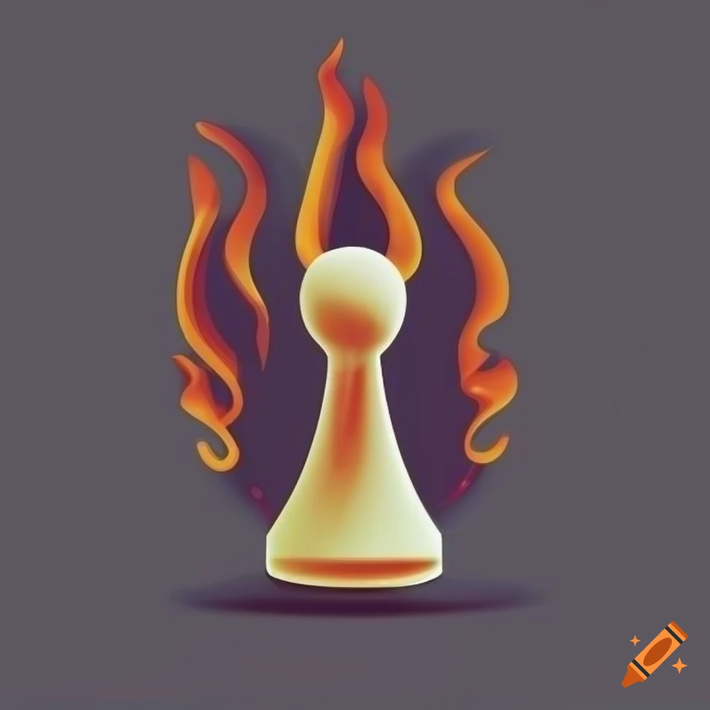 2d logo of a chess pawn on with flames on Craiyon