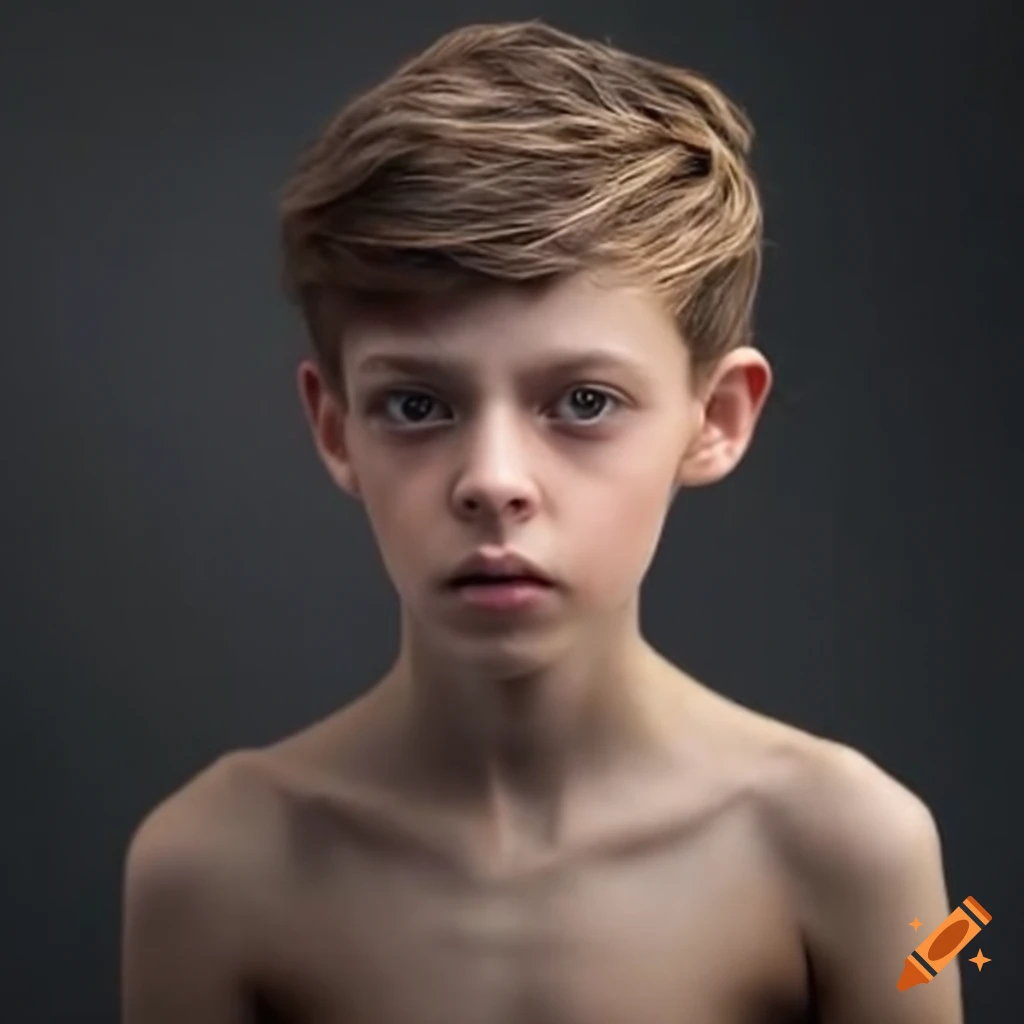 Skinny boy age 12 supine on Craiyon