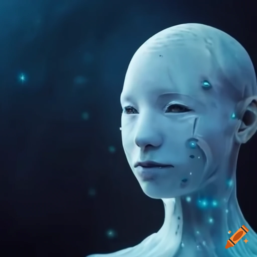 Surreal futuristic technology harvesting dreams from a faceless ...