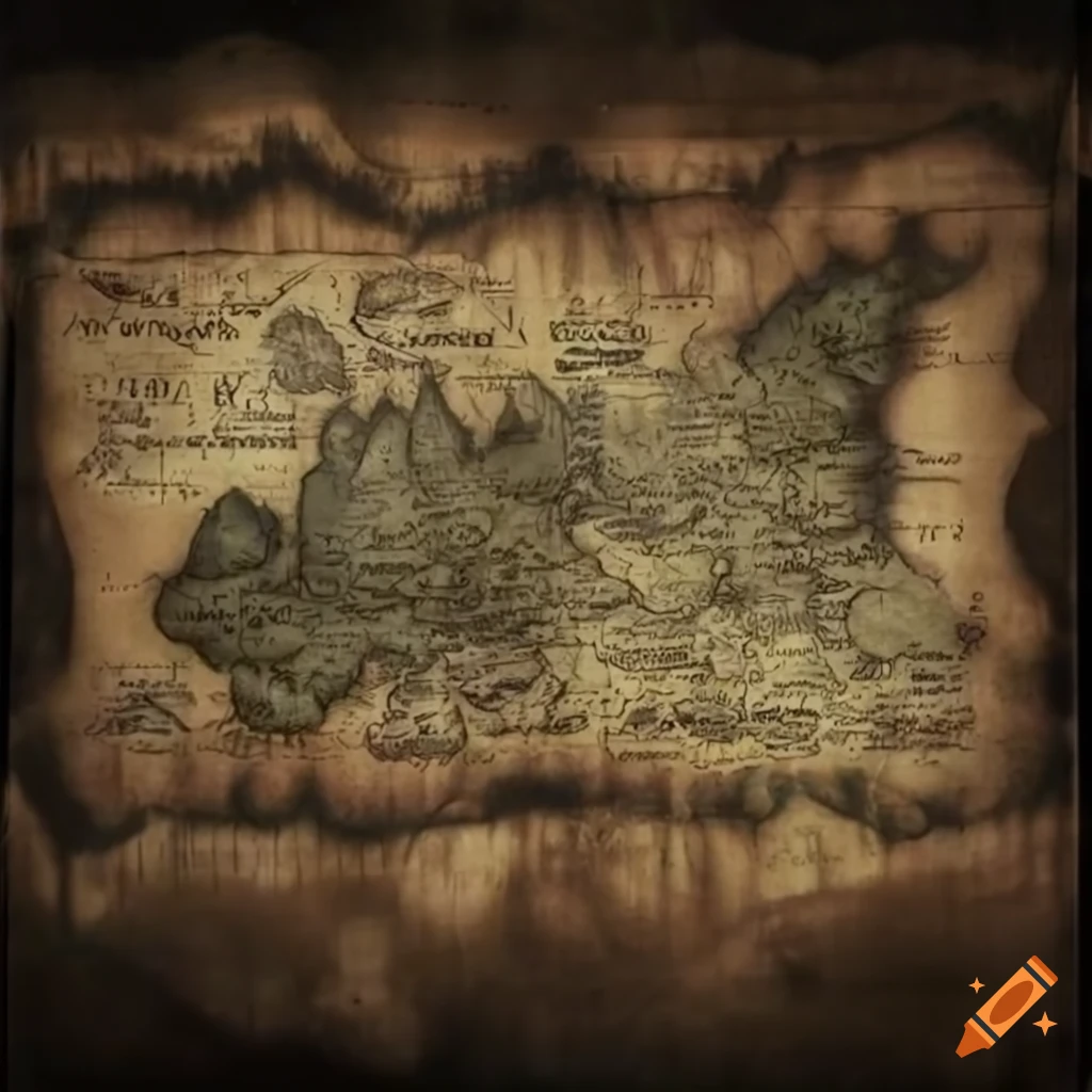 Dark forest scary old treasure map on Craiyon