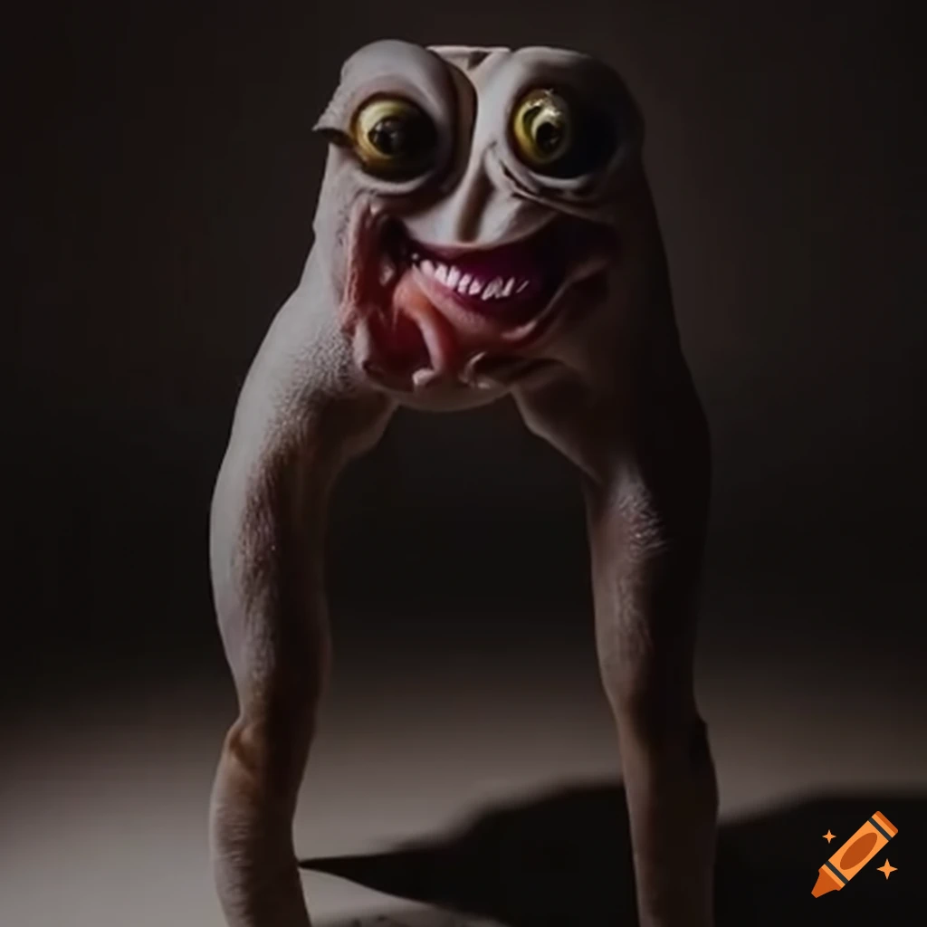 A weird smiling creature made from deli ham is hiding in the shadows on ...