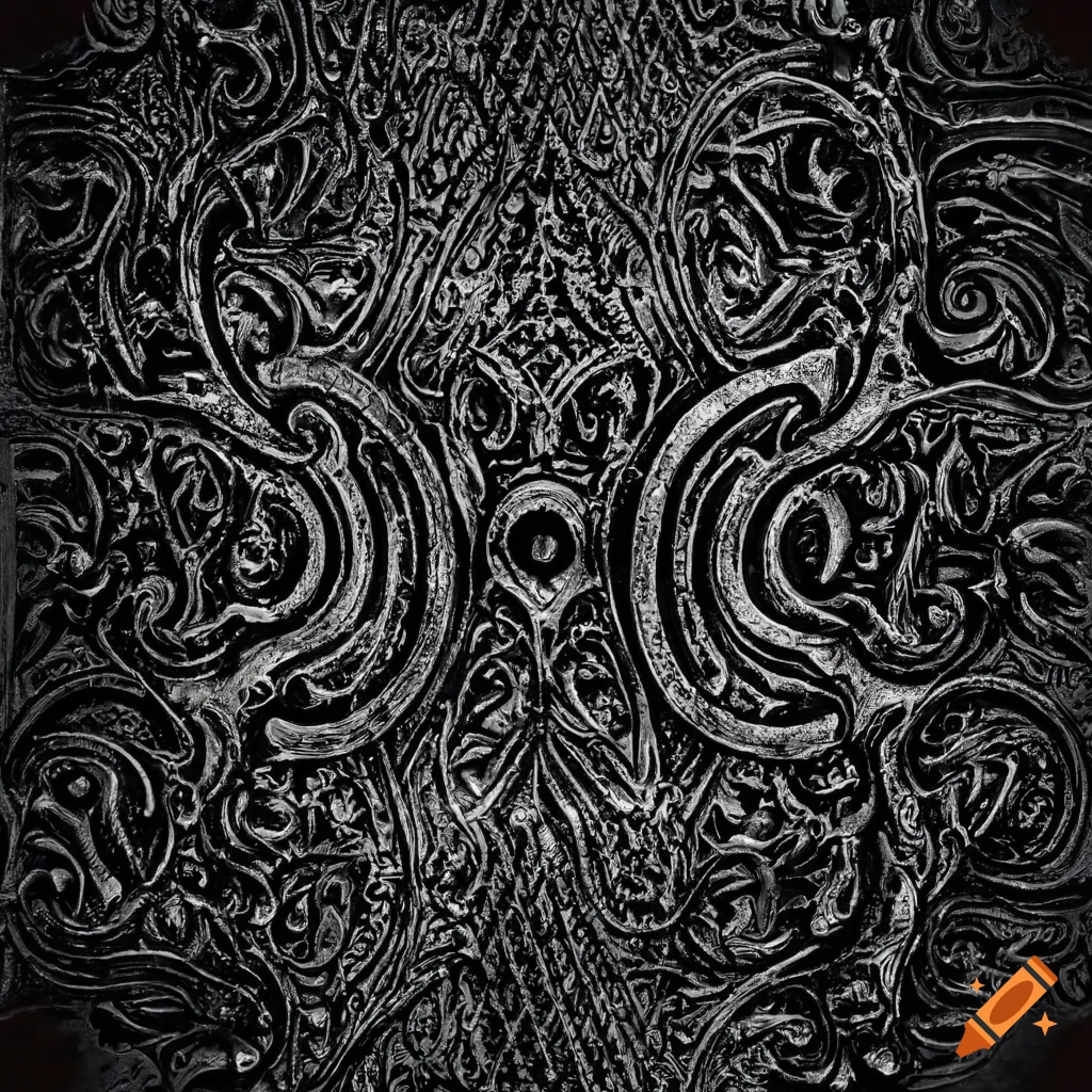 Texture of a gothic metal engraving on Craiyon