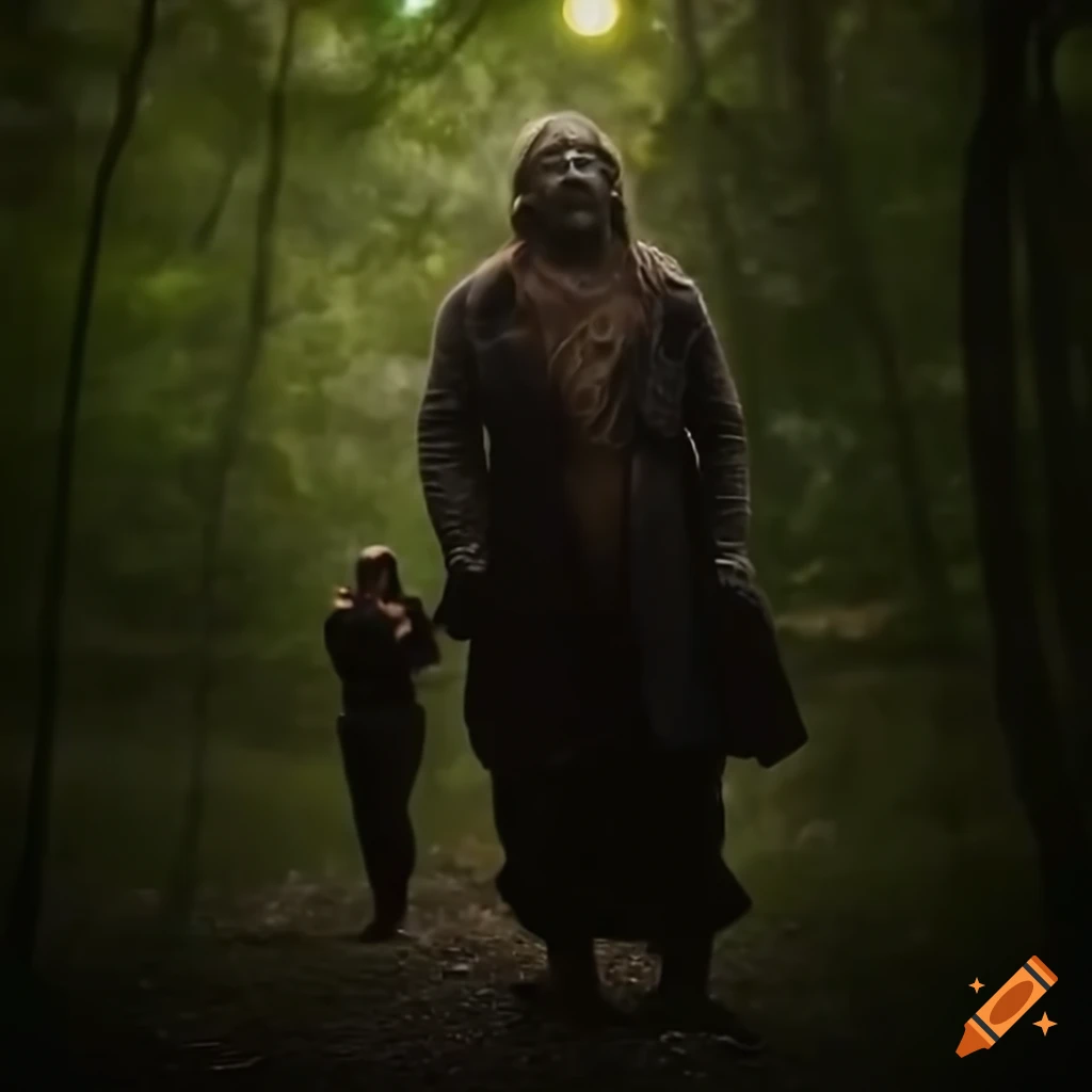 8k, hyper realism, hyper realistic, sasquatch and an alien holding ...