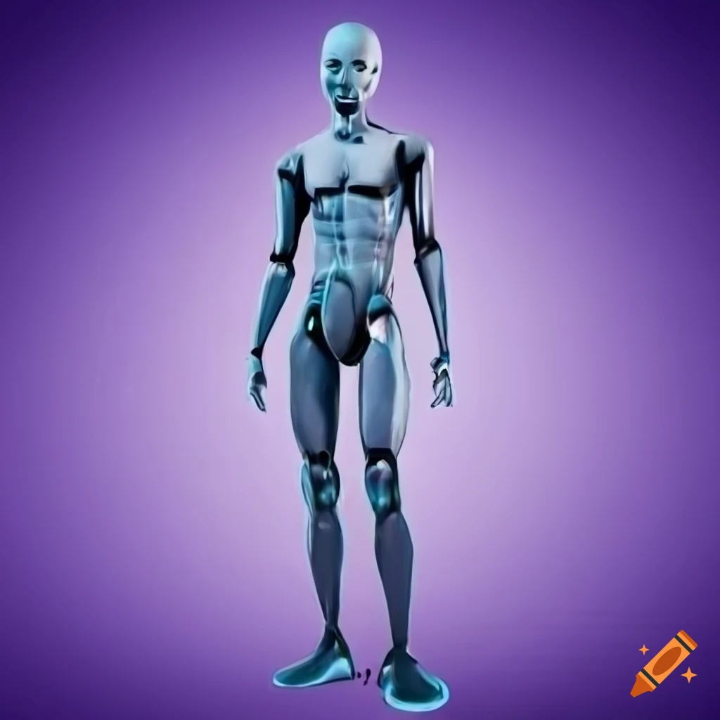 Illustration of a humanoid AI full body on Craiyon