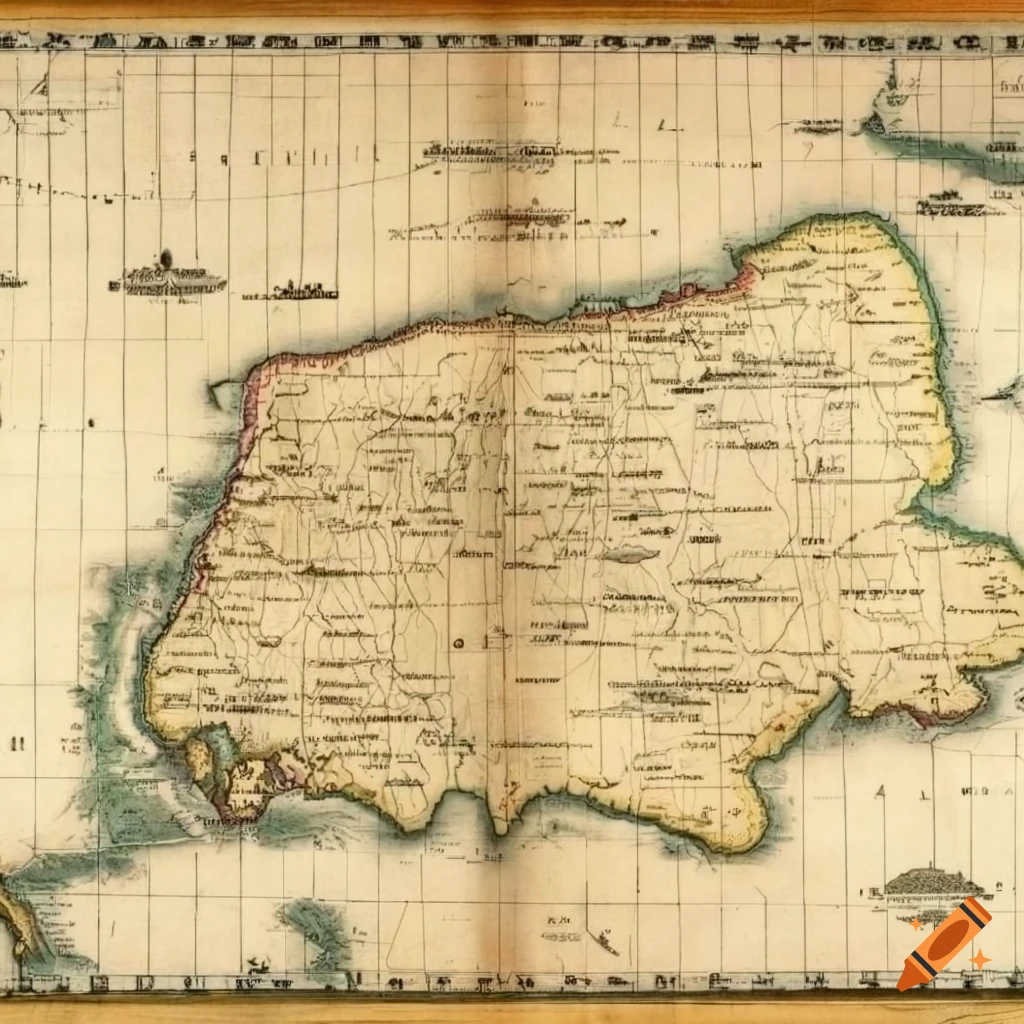 A old style map of pellworm island, surrounded by the wadden sea ...