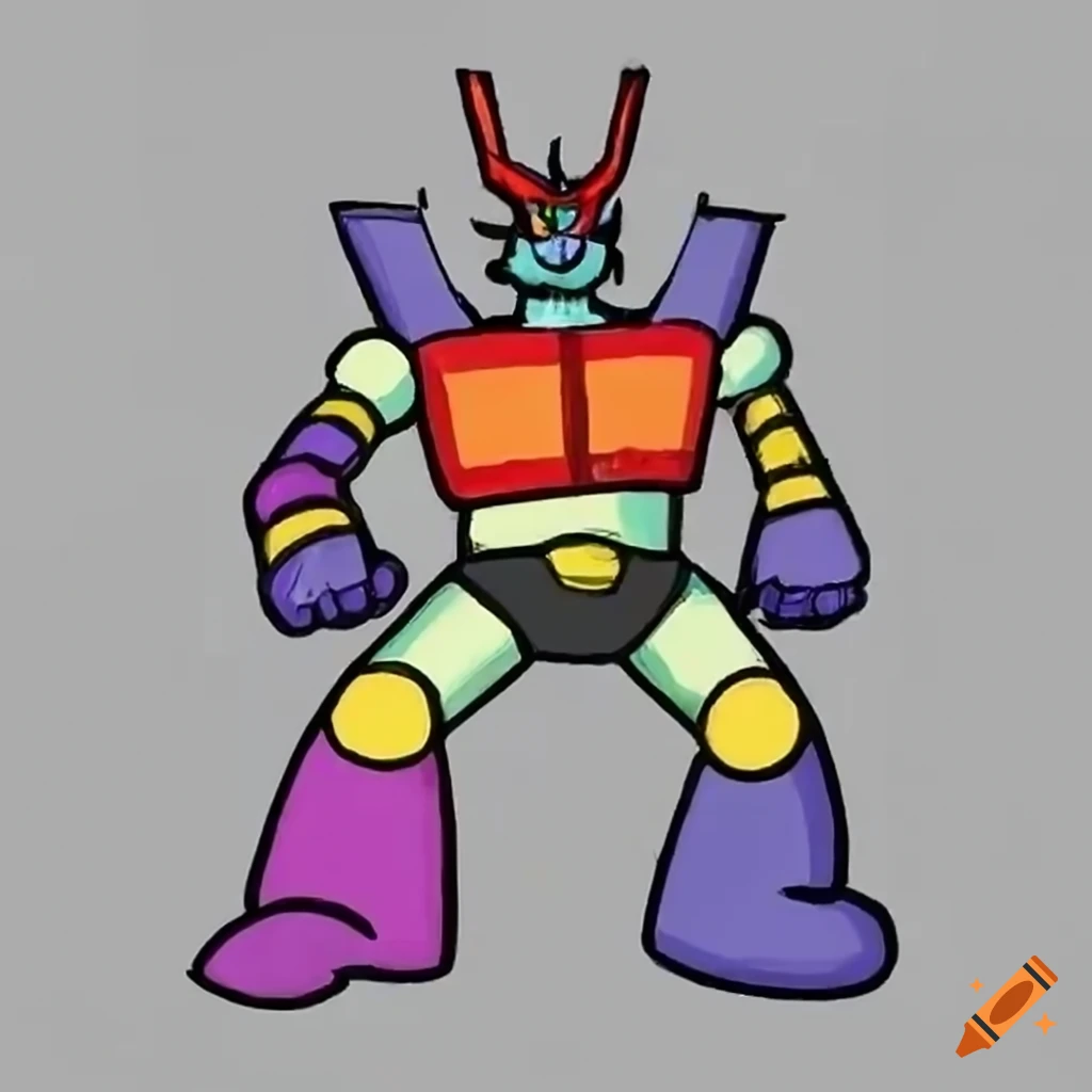 A colorful cartoon robot inspired by Mazinger Z and Parliament ...