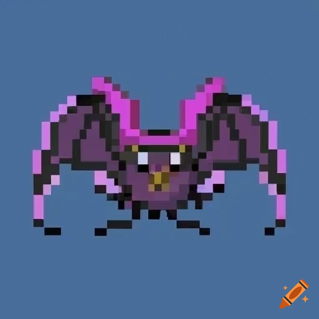 8 bit pixel art of a bat on Craiyon