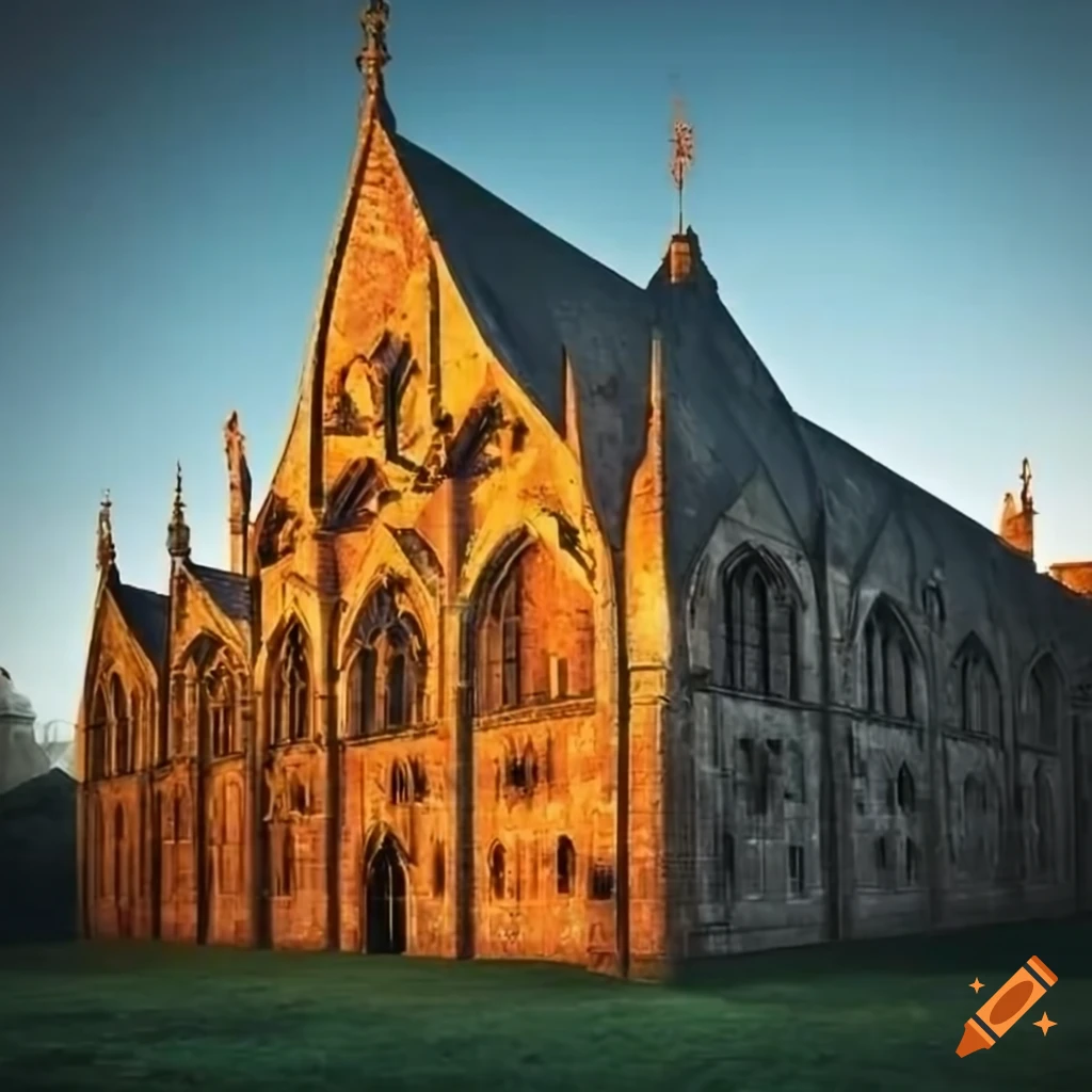 A grand medieval great hall with a stunning post-and-beam roof