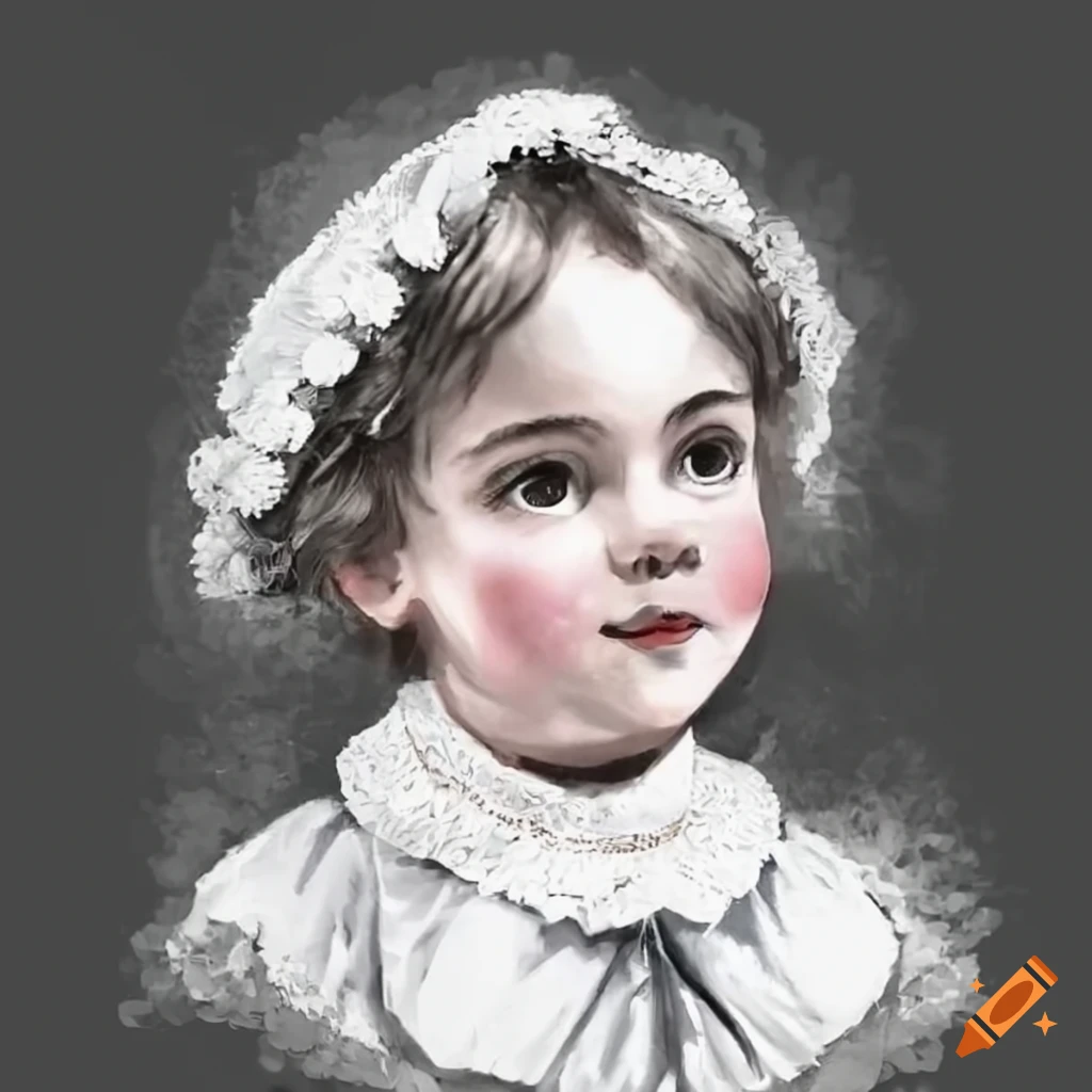 An adorable Victorian child in vintage attire on Craiyon