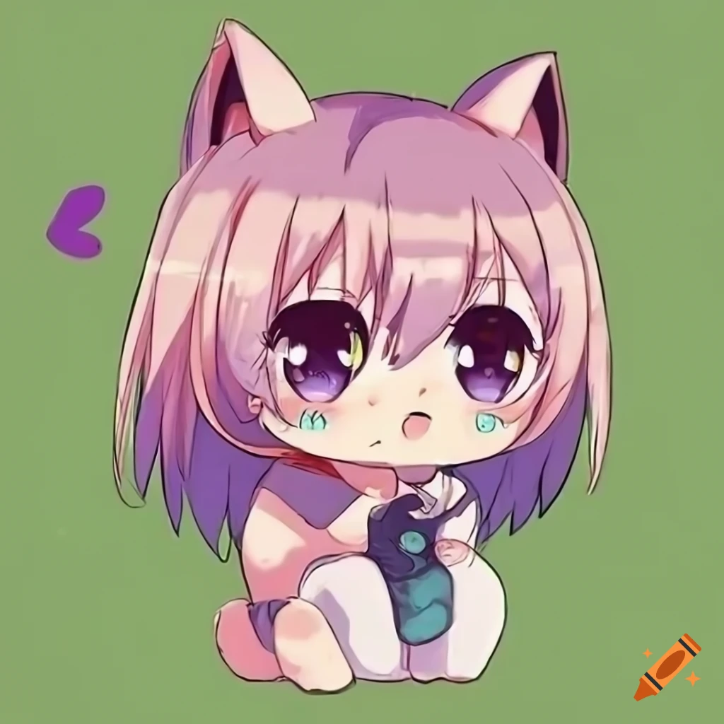 Cute 2d anime cat