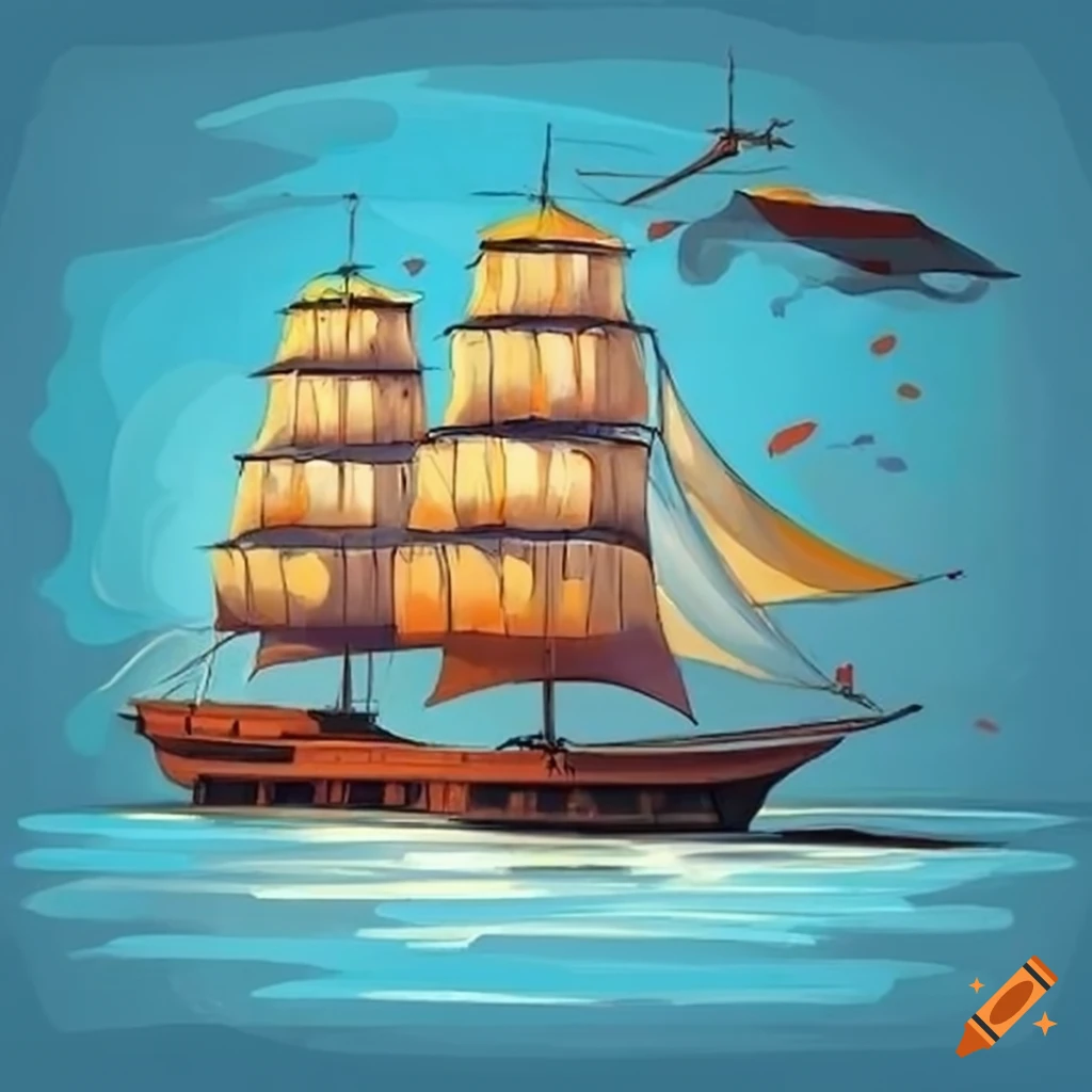 Flying ship on Craiyon