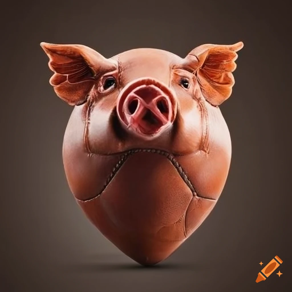 Pig faced brown leather football with wings