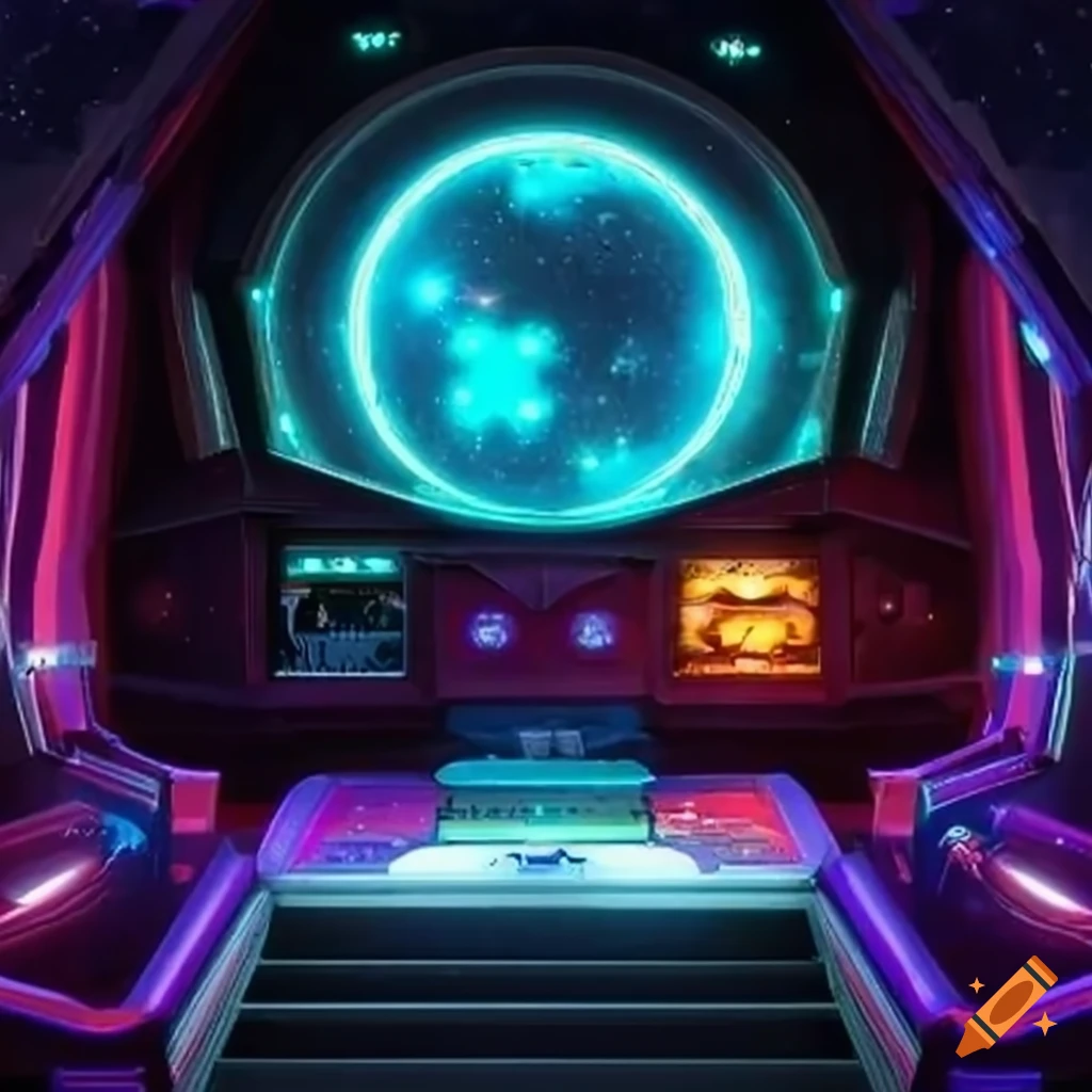 Arcade marquee of an space game called 'rocks in space'