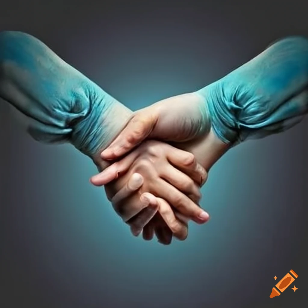 Two hands clasping together in a symbol of trust
