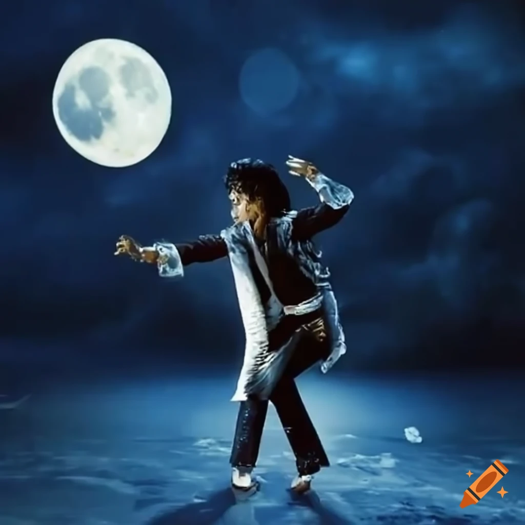 Michael jackson dancing on the moon