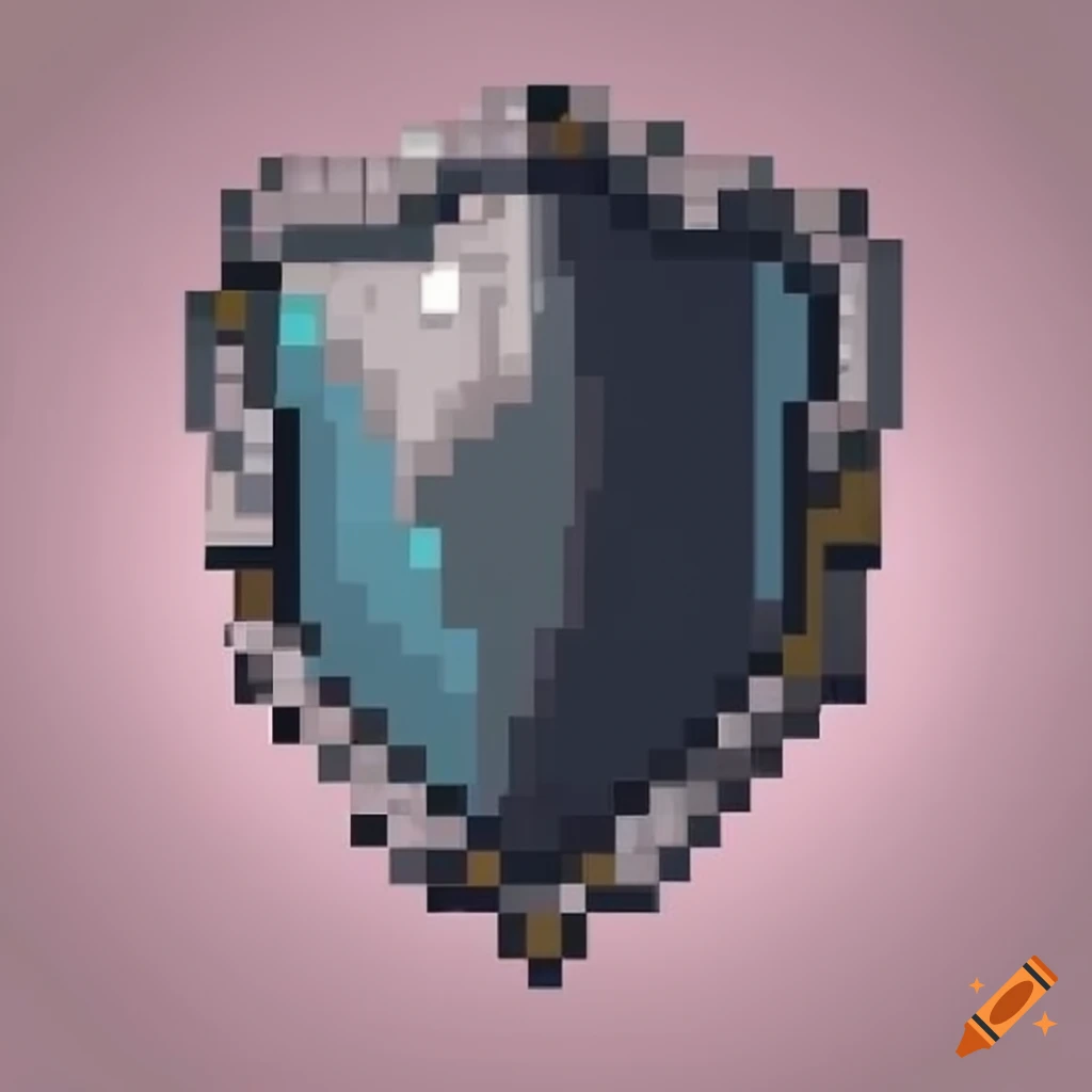 Pixel art shield on Craiyon