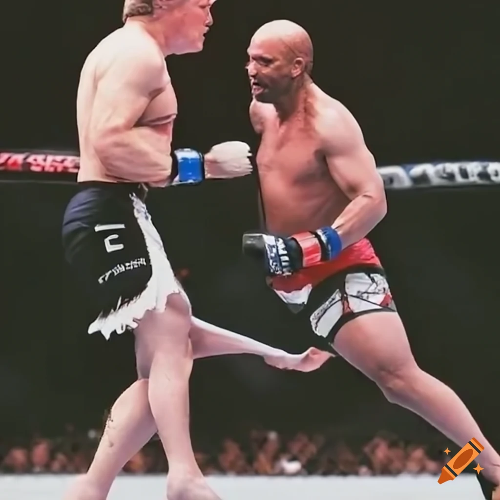 Donald trump and dana white mma fighter on Craiyon