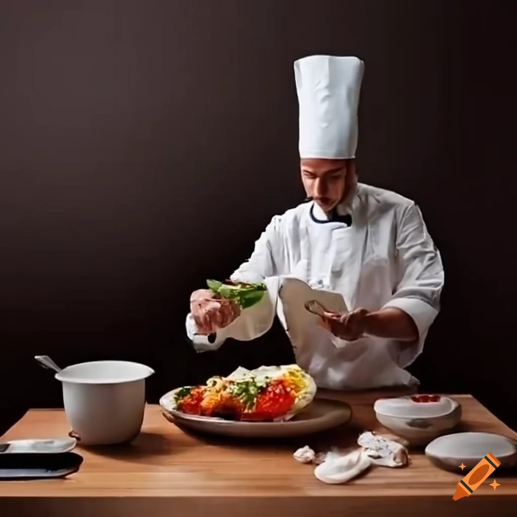 A chef depicted as a magician as he is preparing delicious food on Craiyon