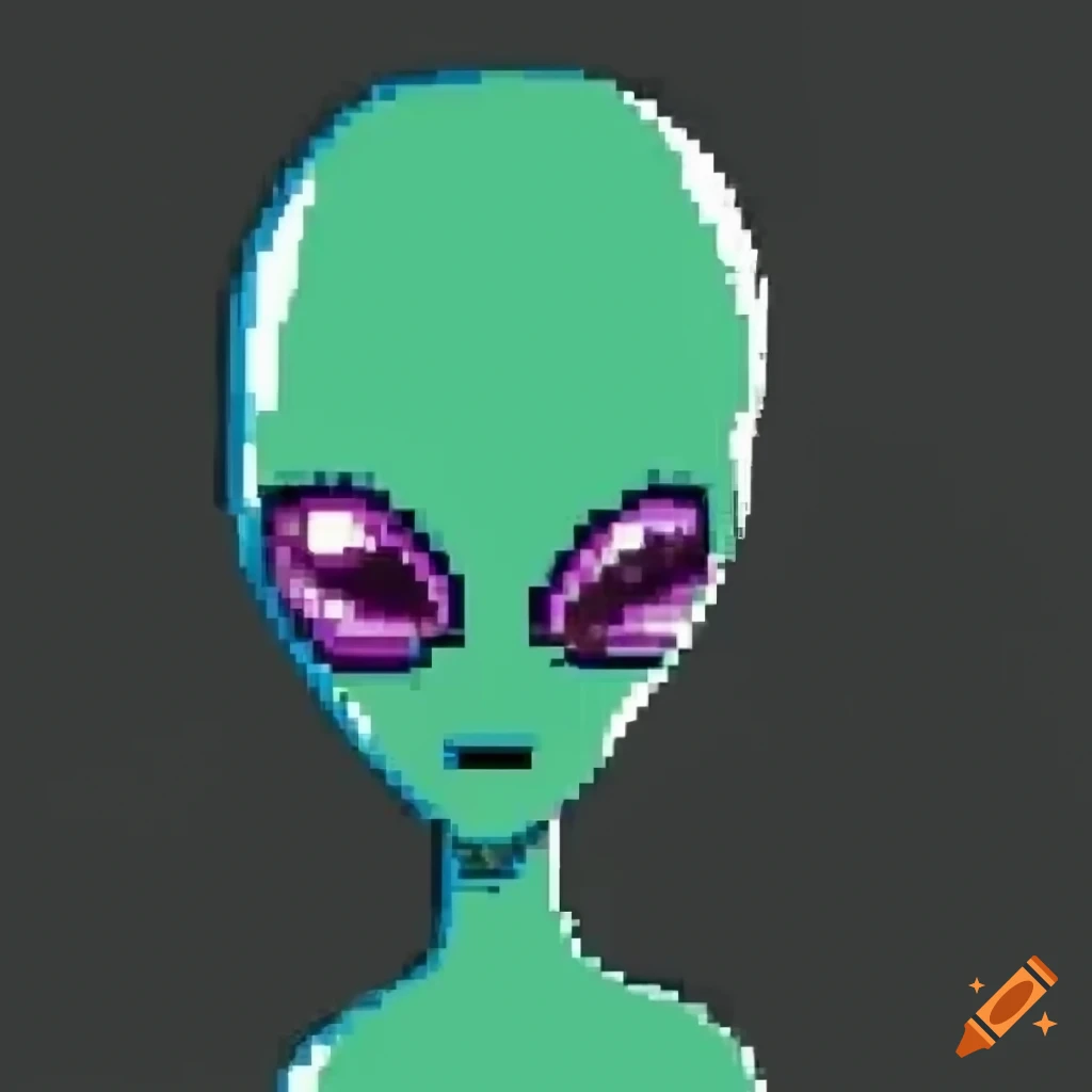 Ms paint slightly pixelated alien reaction image on Craiyon