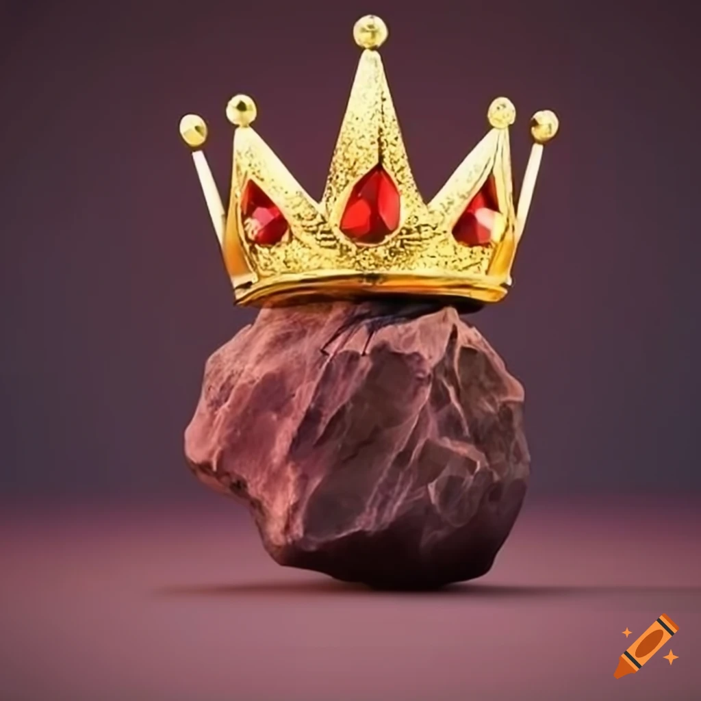 Rocks with a crown representing royalty. one rock is the king. the ...