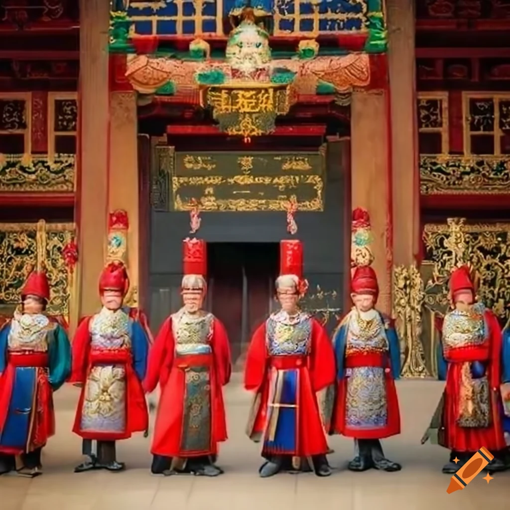 Han dynasty emperor in mianfu inspected guard of honour