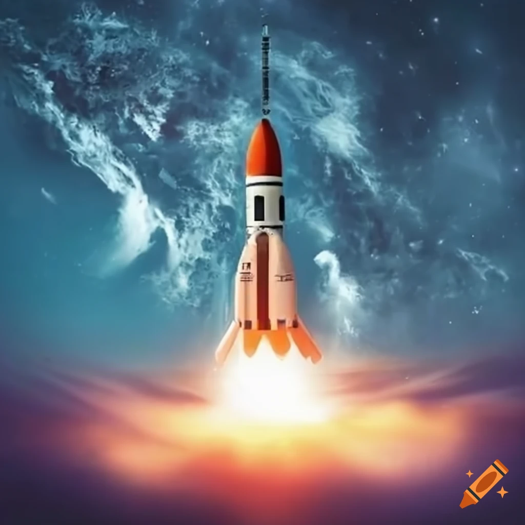 Square rocket in space