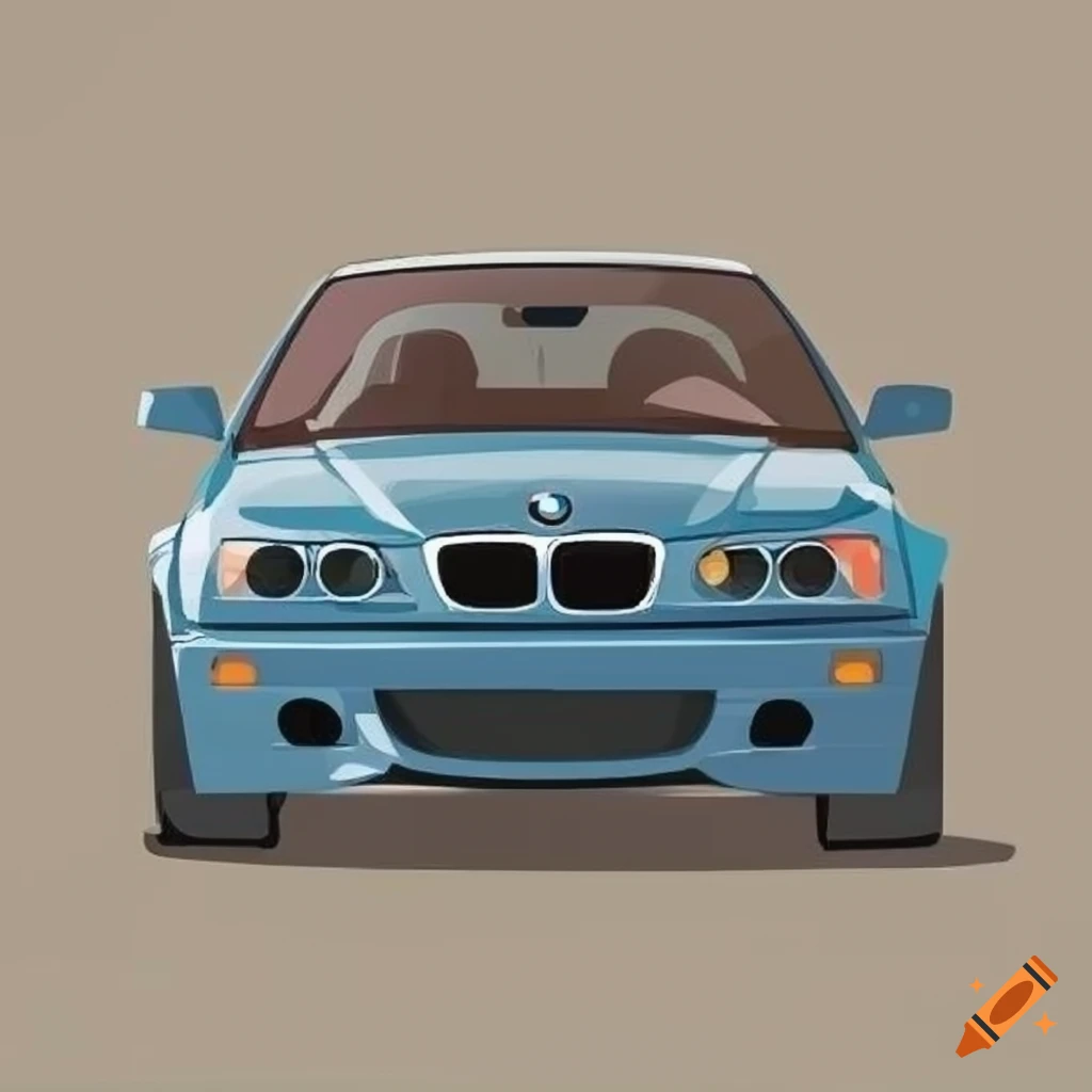 Bmw e46 m3 csl vector illustration flat design
