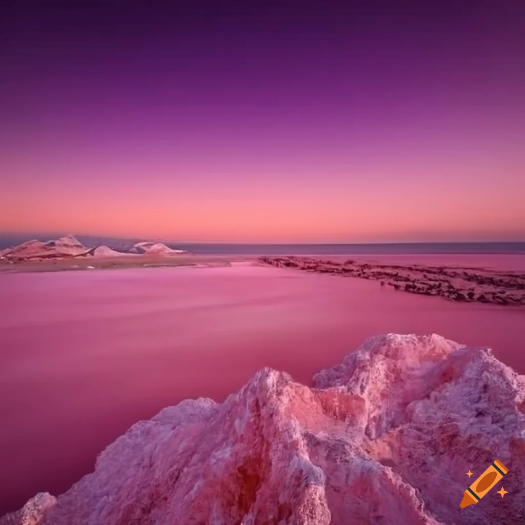 Pink salt mountain landscape