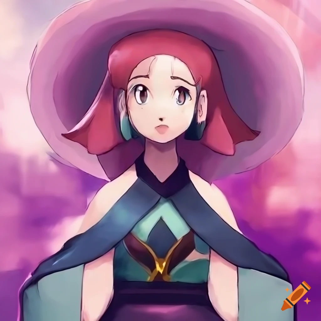 Female pokemon trainer as shinto priest with ghost companion on Craiyon