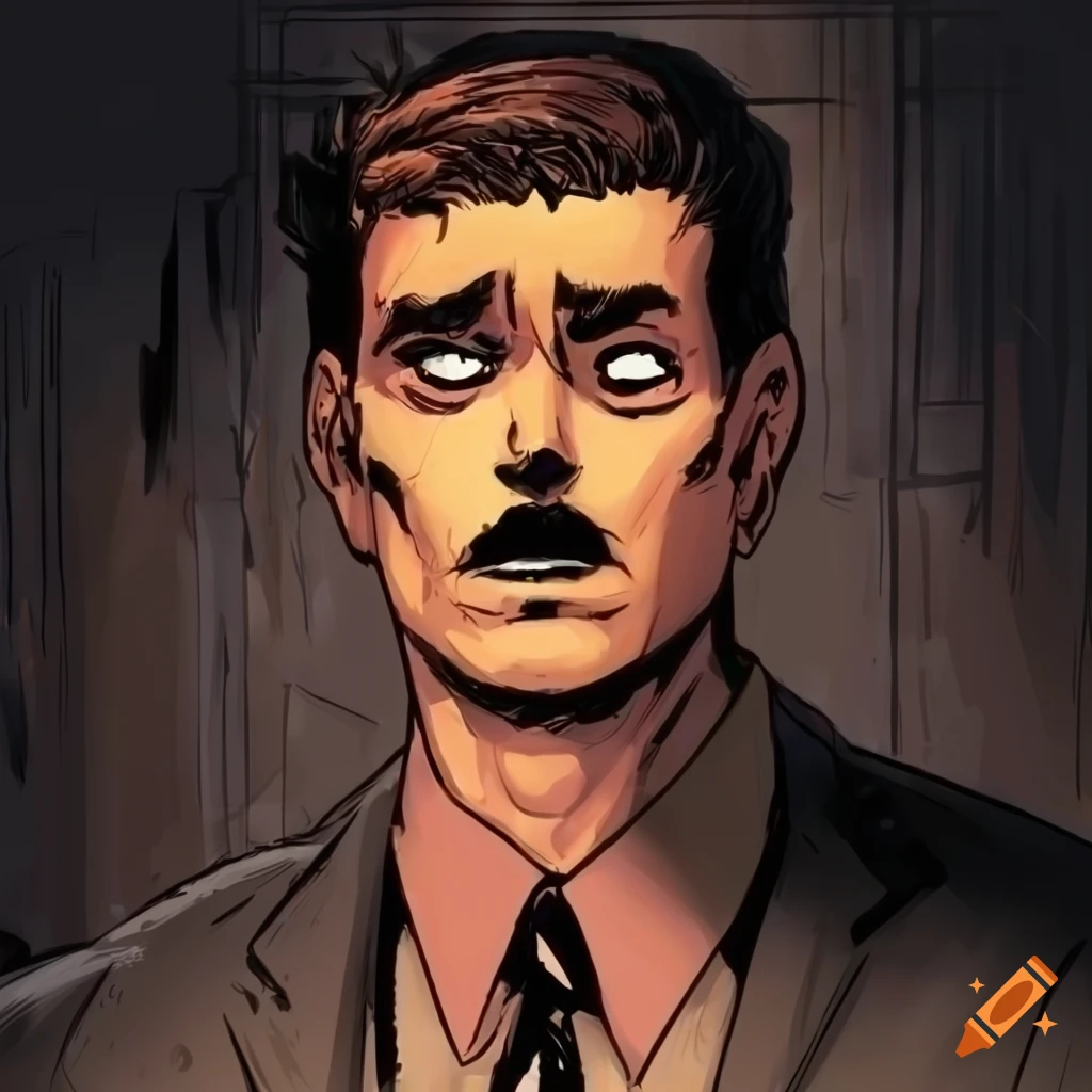 Average looking guy in a warehouse, marvil comic style, extreme detail