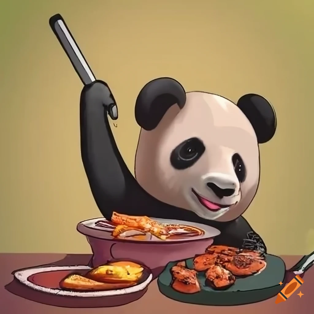 Panda grilling bbq dad on Craiyon