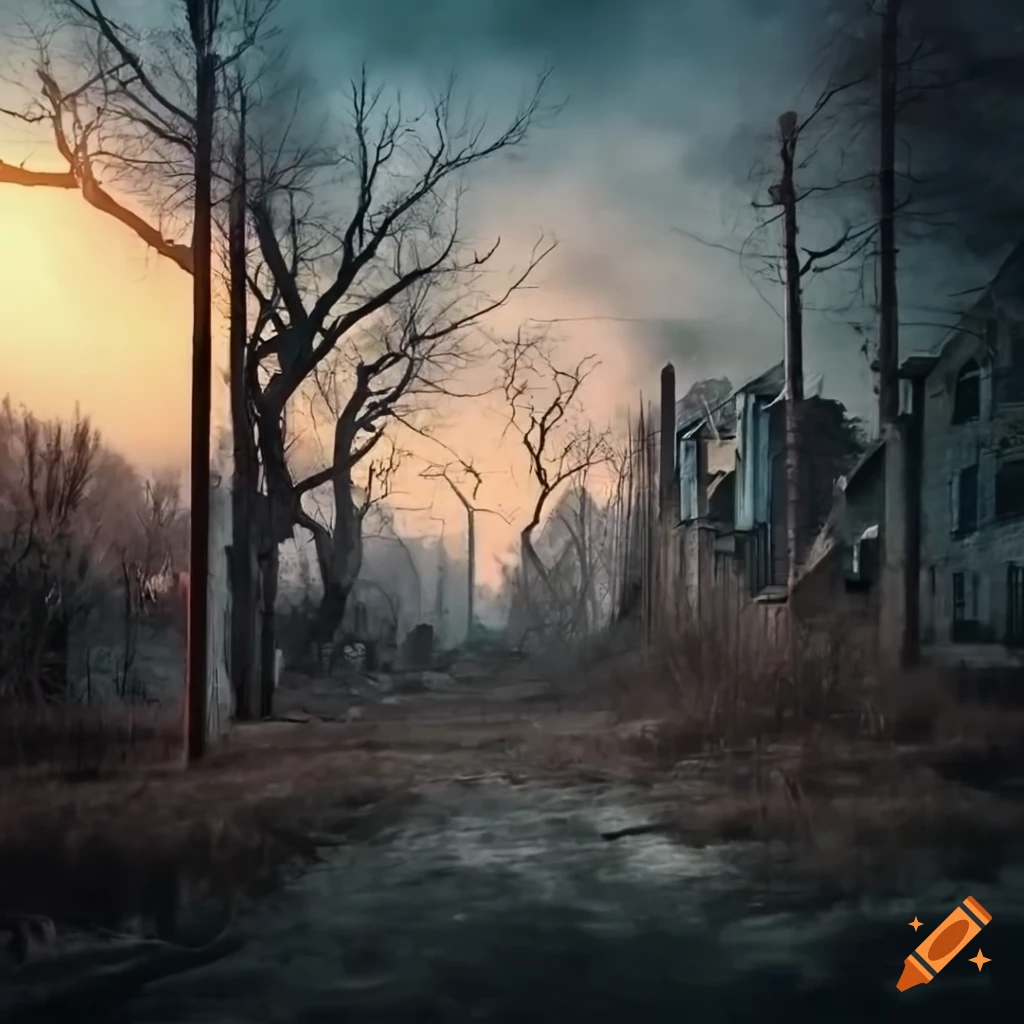 Abandoned neighborhood on Craiyon