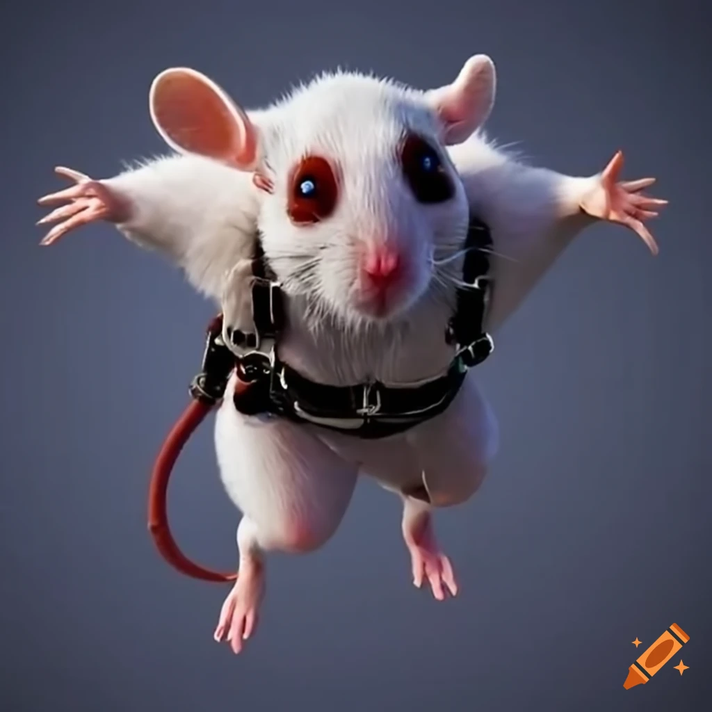White rat skydiving