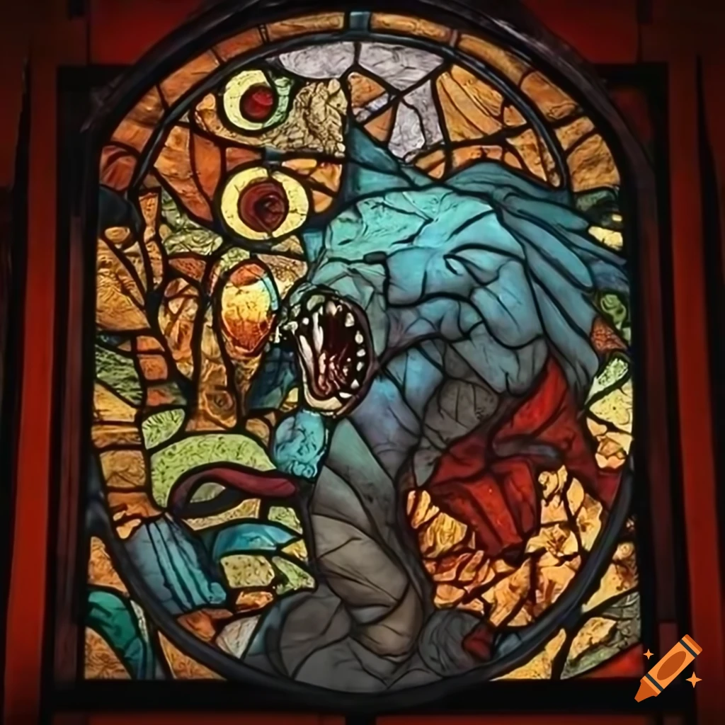 Stunning stained glass panel featuring dungeons & dragons artwork ...