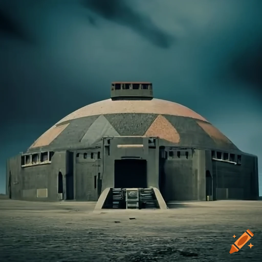 Massive, huge, gigantic Military Fortress Base overlooking a wild ...