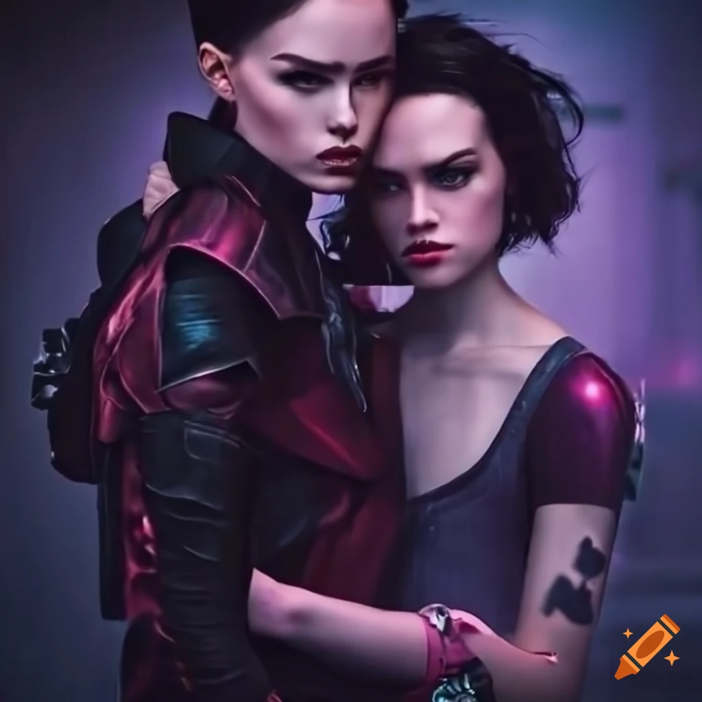 Strong and tall ruby rose and daisy ridley as a couple, cyberpunk ...