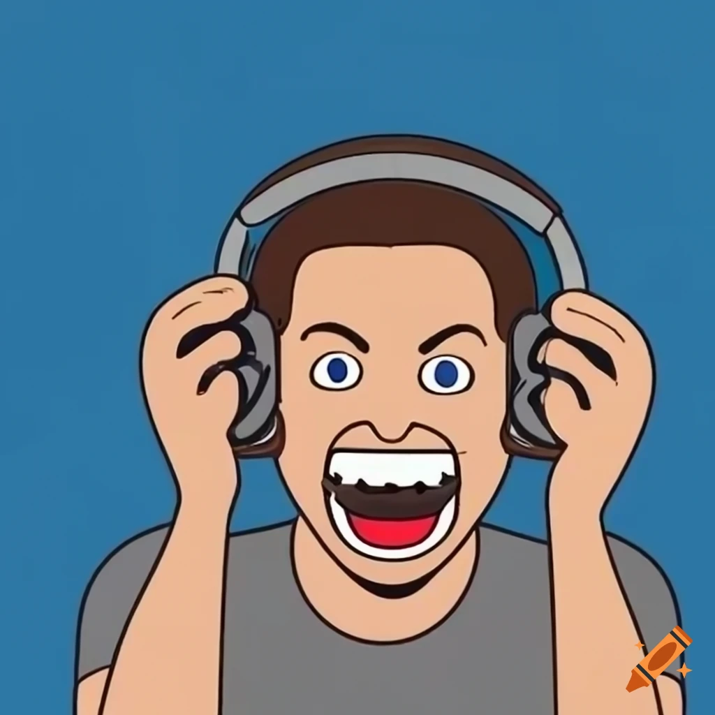 Man smiley face with gaming on Craiyon