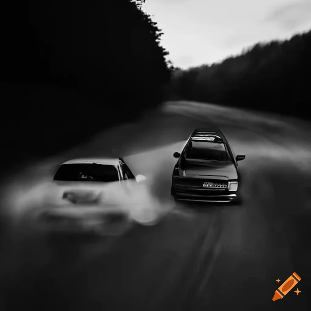Two car drifting next to each other