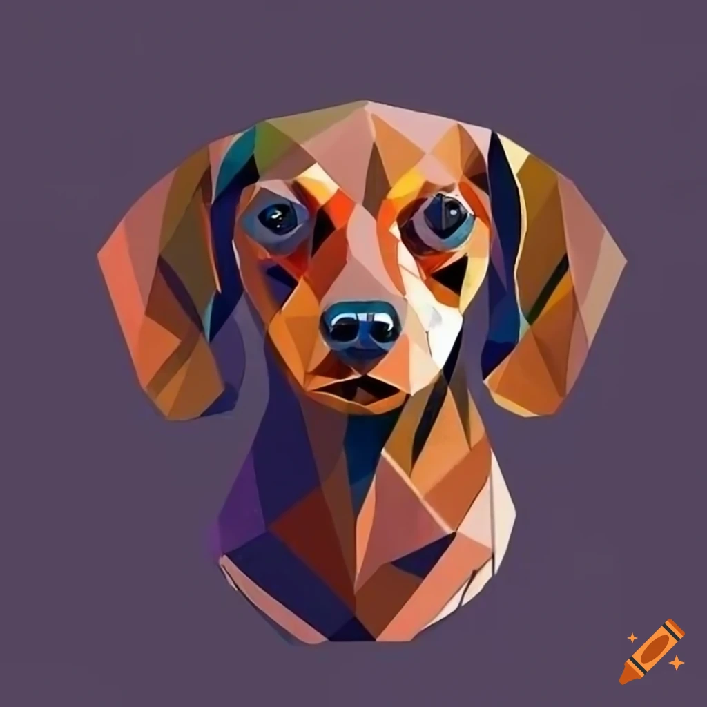 Wireline geometric drawing of a dachshund on Craiyon