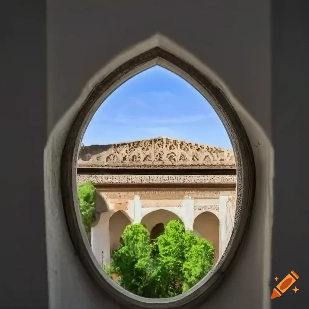In alhambra spain, tiny morrocan style window near the top of a very ...