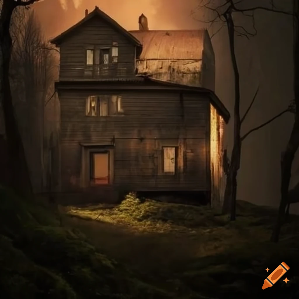 A house located in a small town surrounded by a horror dense forest