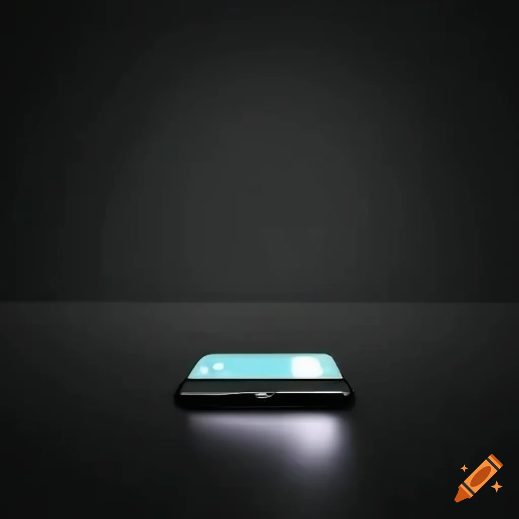 Cell phone on the floor with the camera facing upwards from a far ...