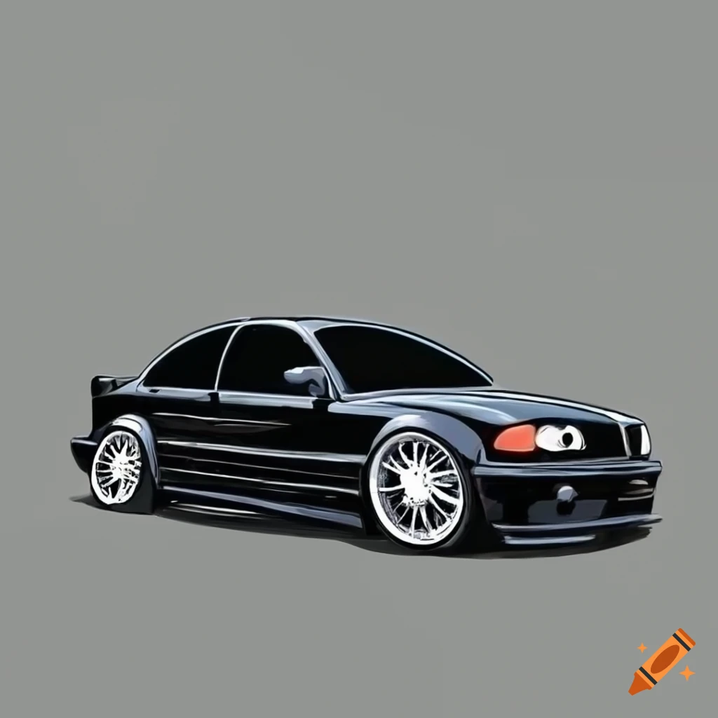 Black bmw e46 cartoon