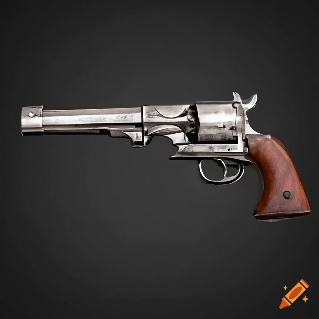 Revolver, silver, barell carvings, silver barell, no cilinder, carvings ...