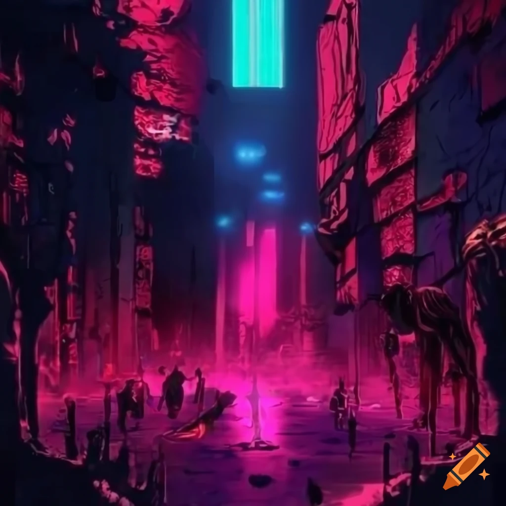 Neon hellscape on Craiyon