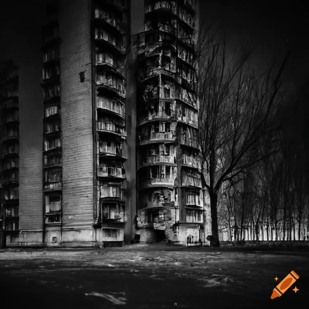 Depressing surreal soviet buildings 70-s