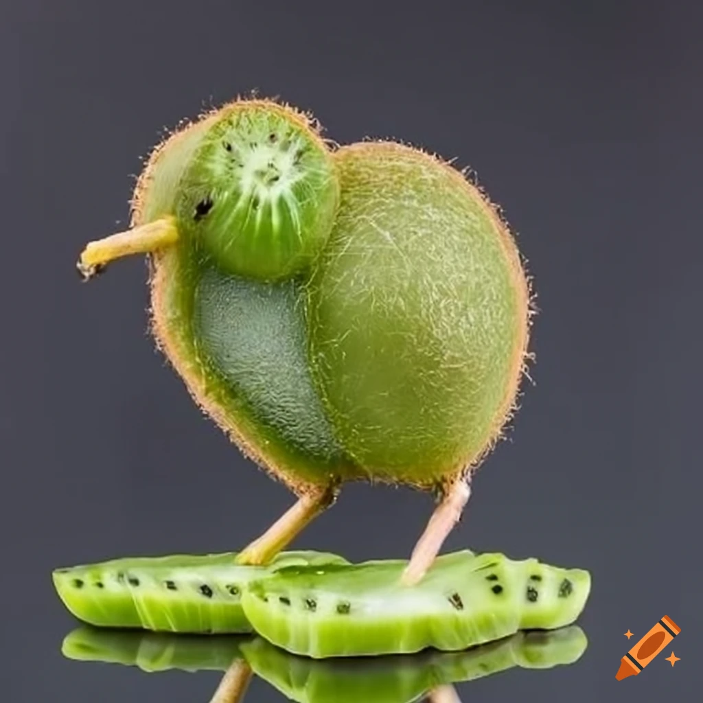 Kiwi bird made of kiwi fruit on Craiyon