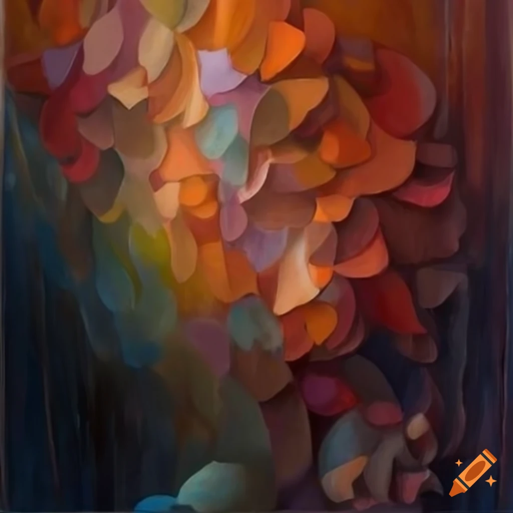 Fine art canvas painting incorporating sculptural elements