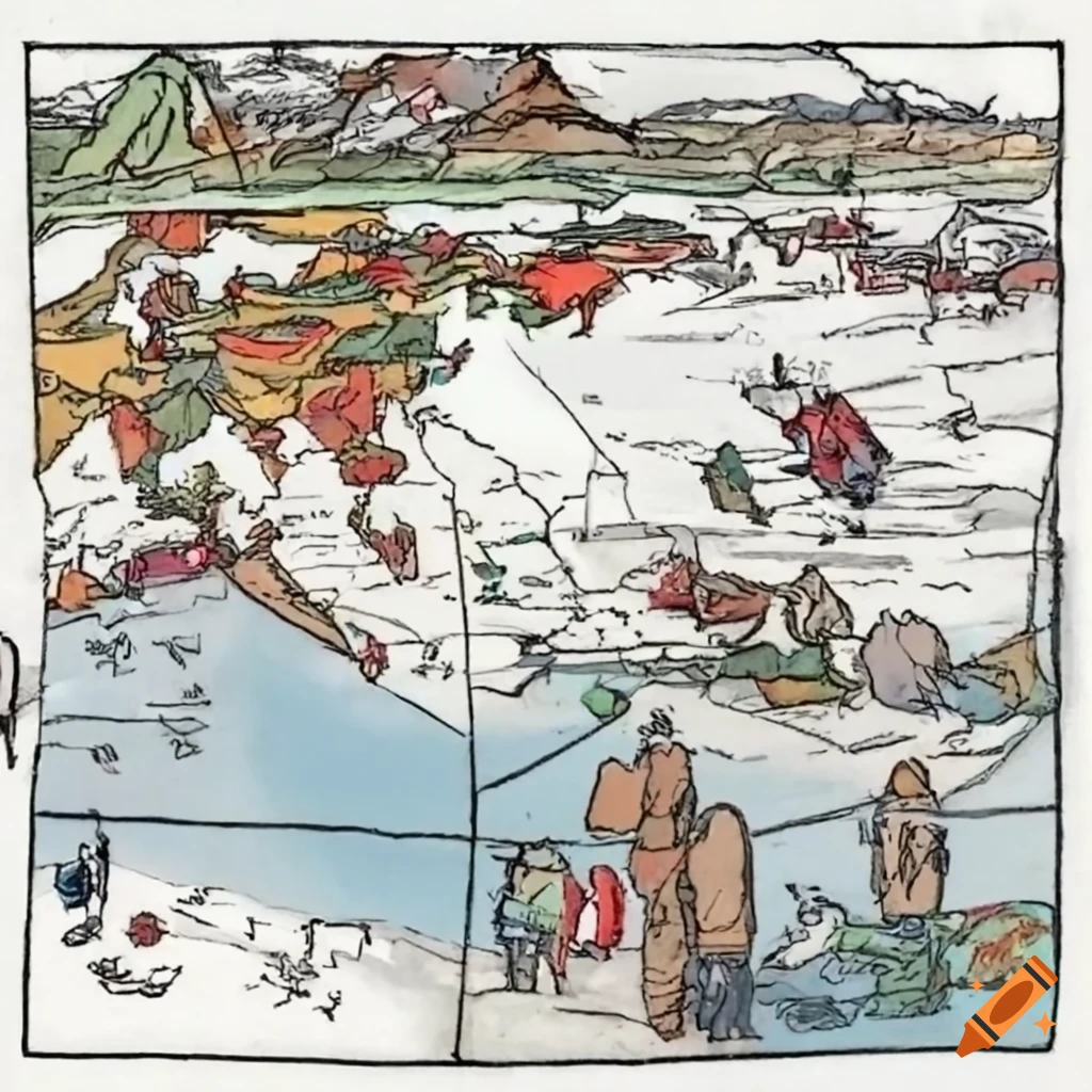 Illustatration showing the conflict of nations during the cold world